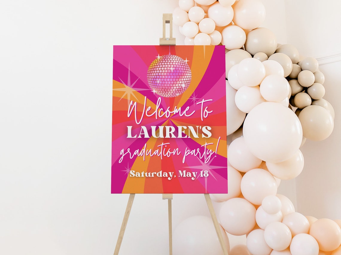 Disco Graduation Party Printable Sign Bundle for Retro and - Etsy