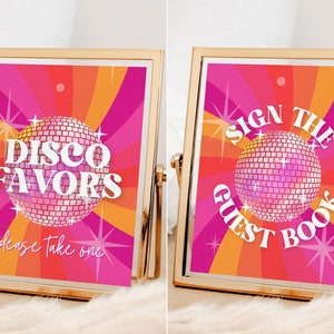 Disco Baby Shower Printable Sign Bundle for Retro and Groovy 70s ...