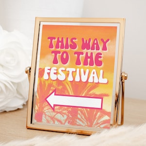 Music Festival Party Directional Sign for Groovy Decorations or Decor ...