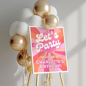 Disco Birthday Party Bundle, Birthday Disco Party Signs, Pink Disco ...