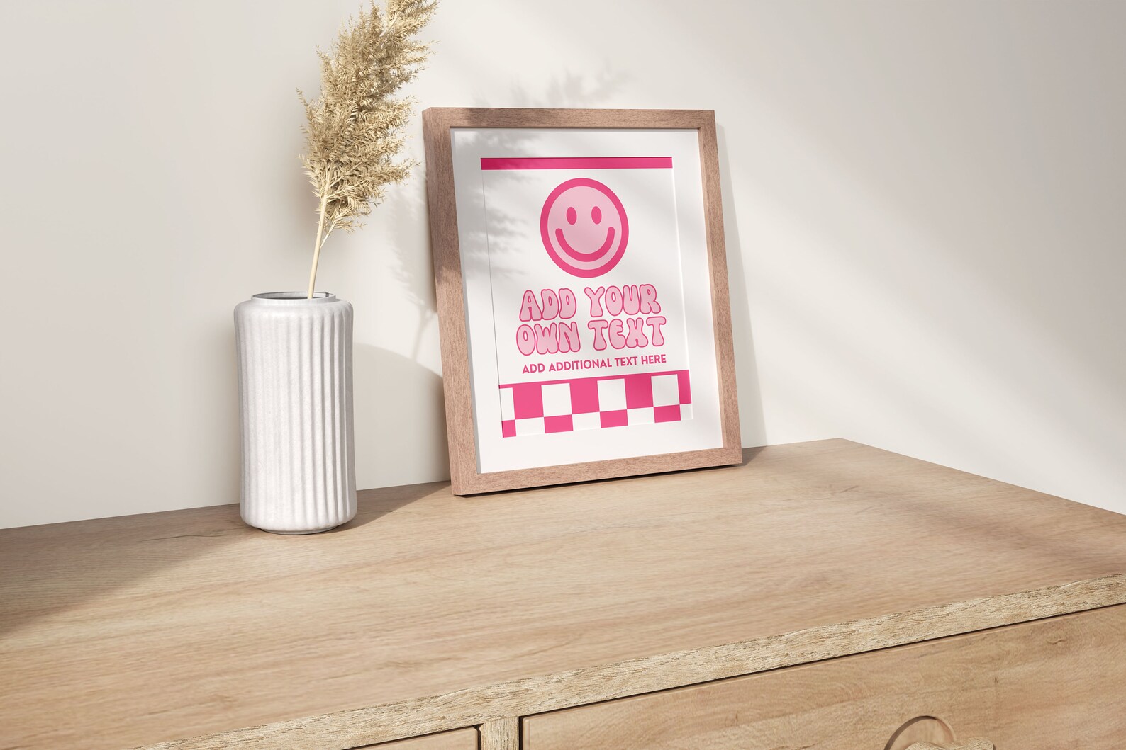 Custom Sign for Preppy Pink Smile Face Birthday Decorations, Retro ...