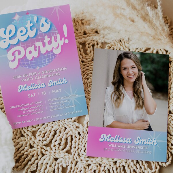 Graduation Disco Invitation - Etsy