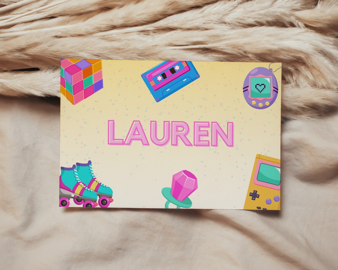 90s Bachelorette Party Name Card Template for Thank You Favors - Etsy