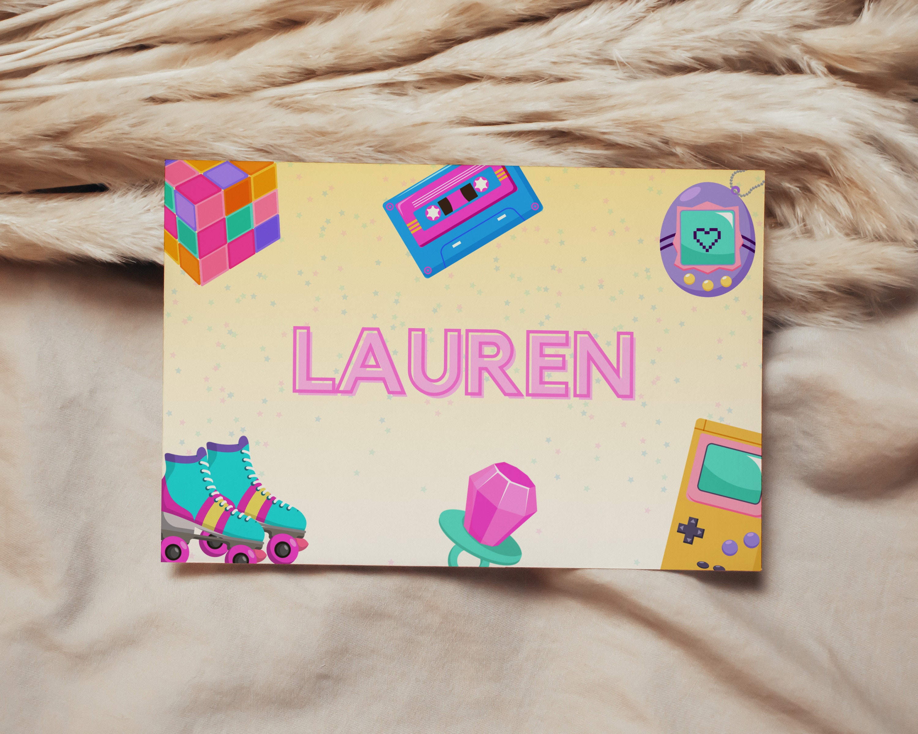 90s Bachelorette Party Name Card Template for Thank You Favors - Etsy