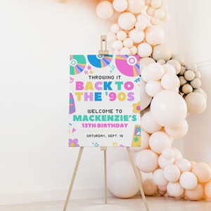 90s Welcome Sign for 90s Birthday Decorations, 90s Retro Birthday Party ...