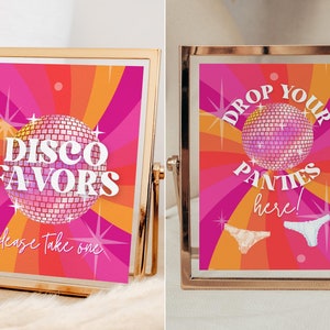 Last Disco Bachelorette Party Printable Sign Bundle of - Etsy