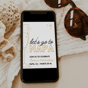 Napa Valley 30th Birthday Invitation With Itinerary Template ...
