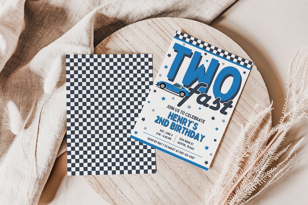 Growing up Two Fast Birthday Invitation Template for 2 Fast 2 Curious ...