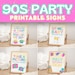 90s Party Printable Photo Booth Sign Decor for Retro 90s Hen Party or ...