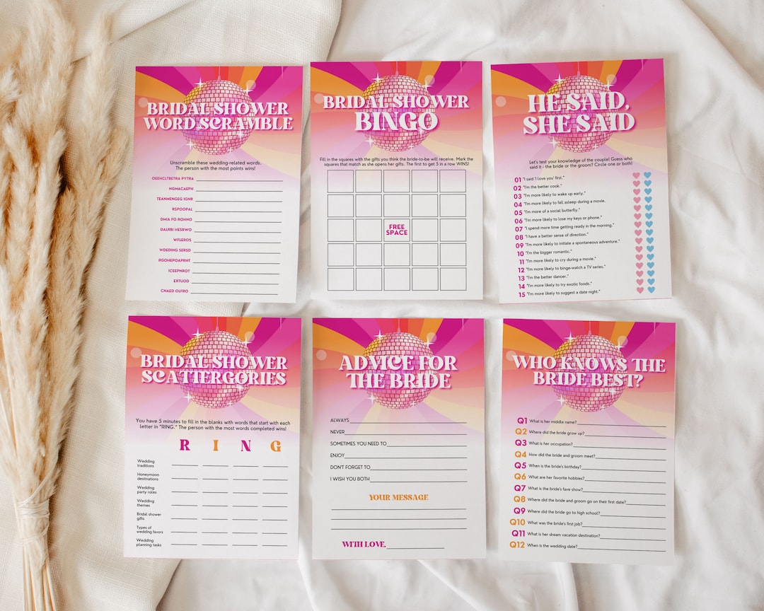Disco Bridal Shower Games Disco, Disco Shower Games, 70s Bridal Shower ...