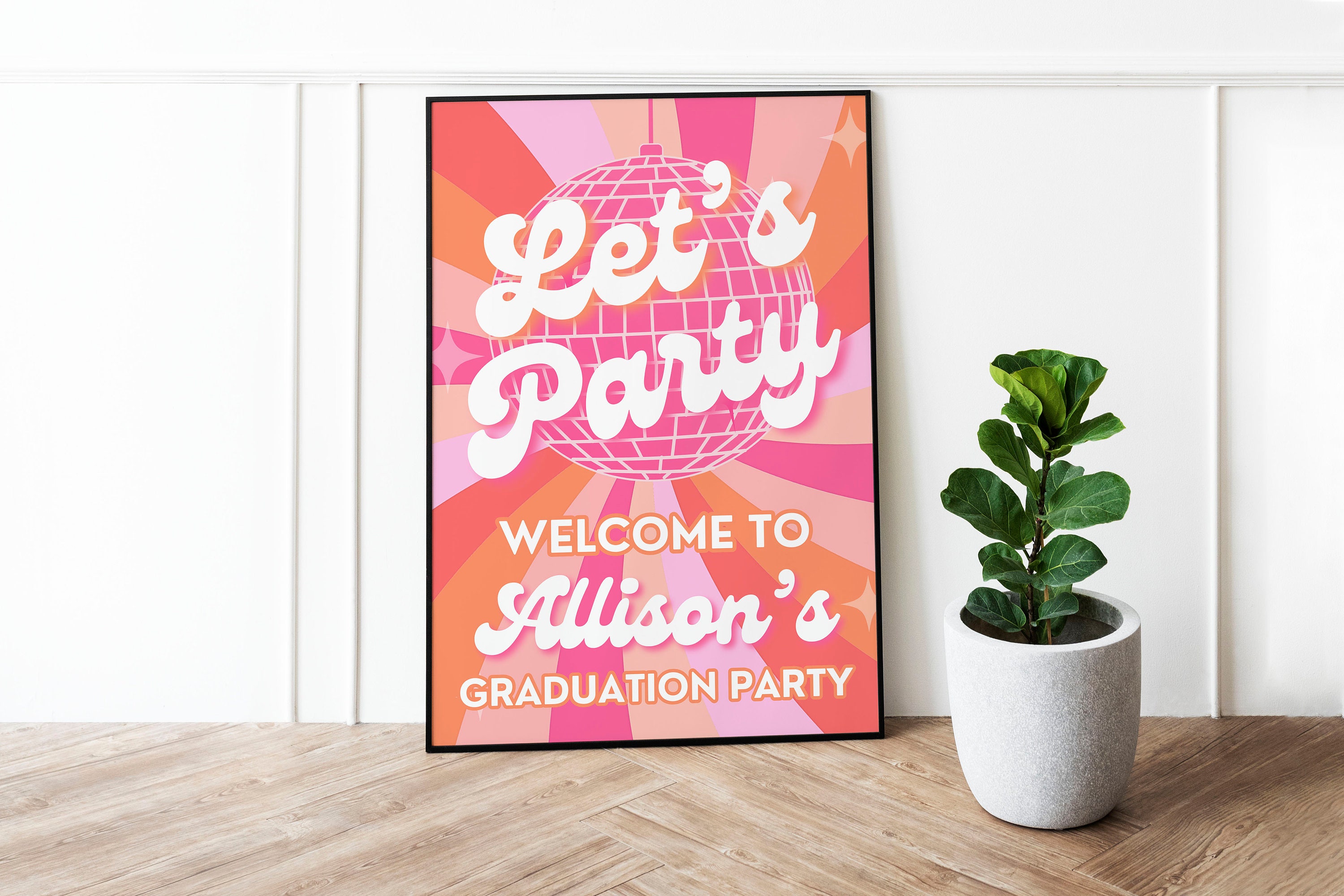 Disco Graduation Party Welcome Sign Disco, Graduation Disco Grad Party ...