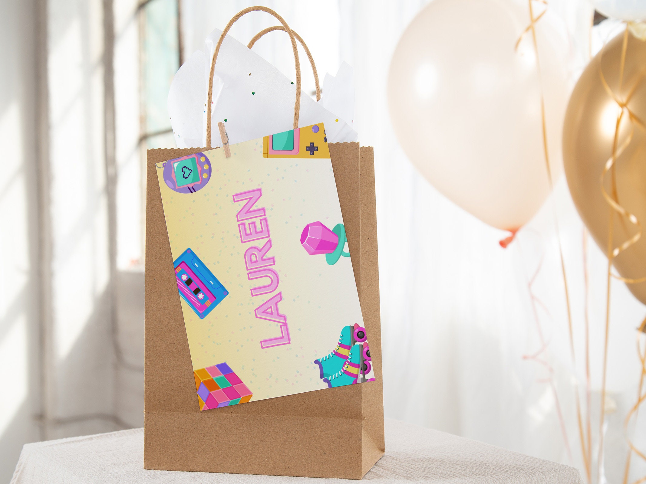 90s Bachelorette Party Name Card Template for Thank You Favors - Etsy