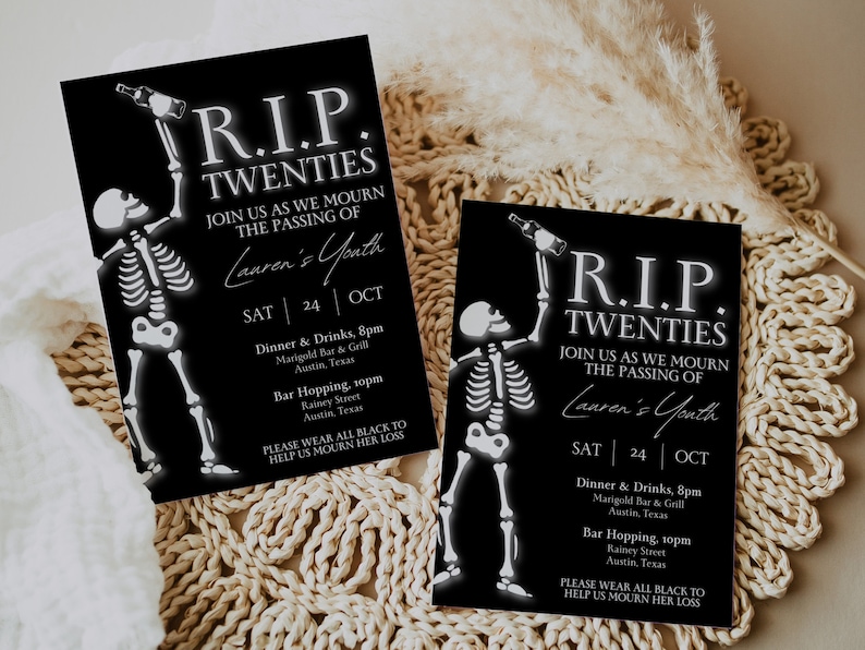 RIP to My Twenties 30th Birthday Party Invitation Template for - Etsy