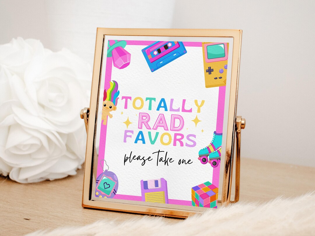 90s Party Favors Printable Sign for Retro Birthday, Baby or Bridal ...