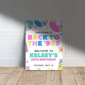 Welcome Sign for 90s Theme 30th Birthday 90s Decorations, 90s 30th ...