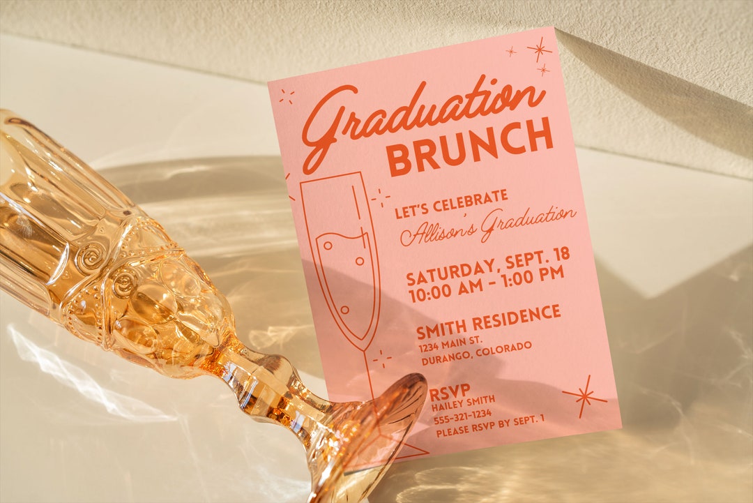 Graduation Brunch Invitation Graduation Invitation Brunch Grad Party ...