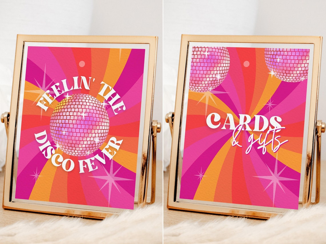 Disco 1st Birthday Party Sign Bundle With Printable Decorations for ...