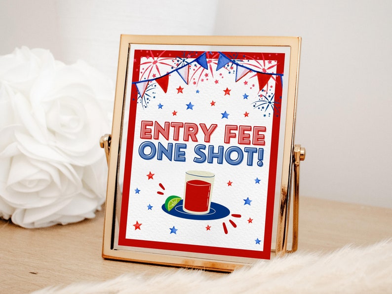 Fourth of July Bachelorette Party Drink Sign Template Entry - Etsy