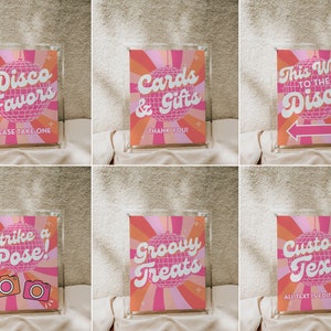 Disco Birthday Party Bundle, Birthday Disco Party Signs, Pink Disco ...