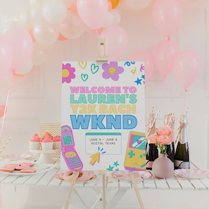 Welcome Sign Y2K Bachelorette Party Sign Early 2000s Bachelorette Party ...