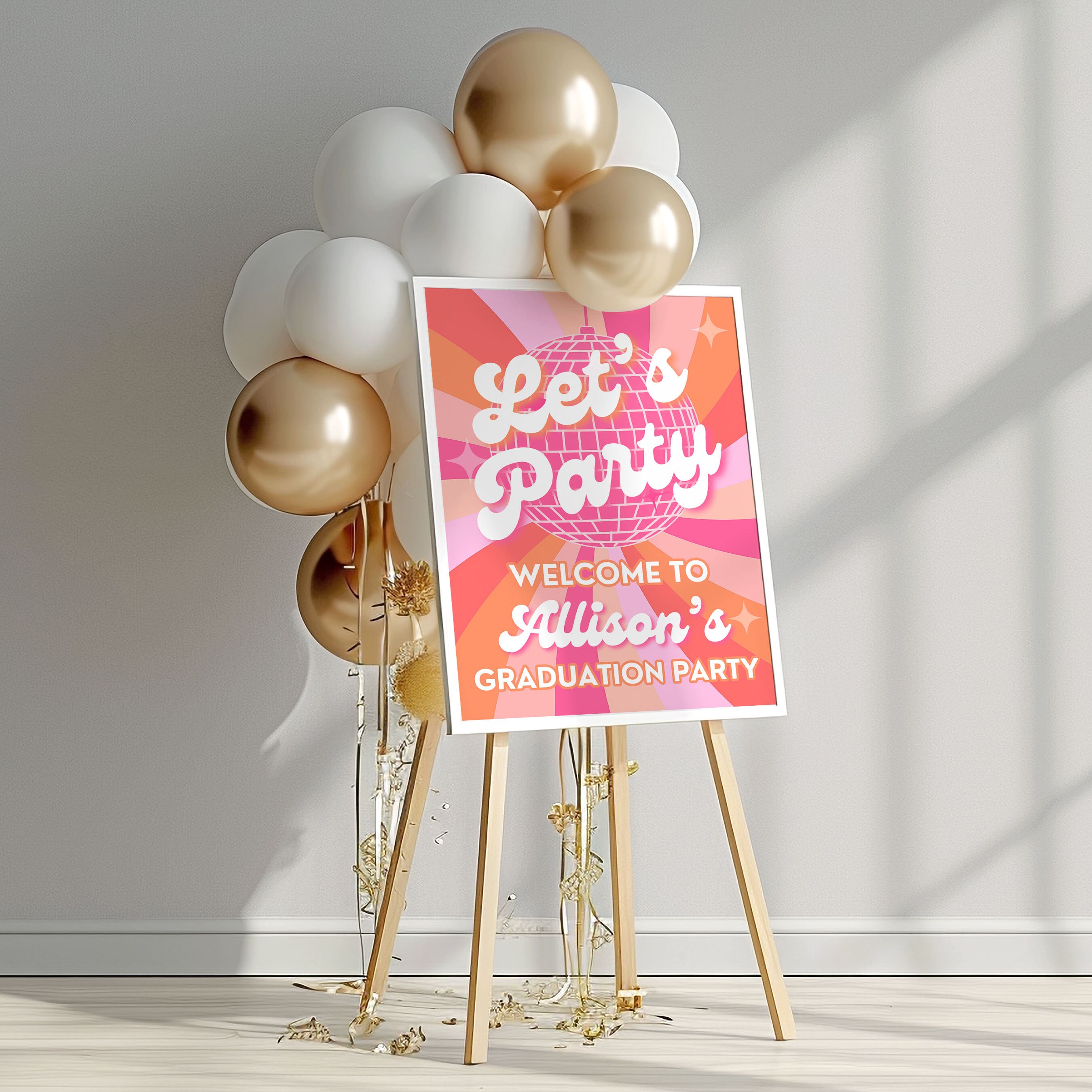 Disco Graduation Party Welcome Sign Disco, Graduation Disco Grad Party ...
