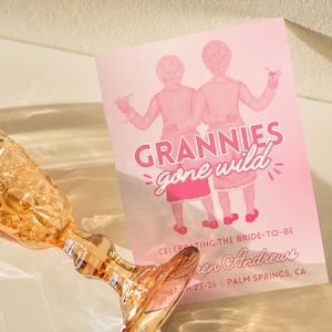 Grannies Night Out Grandma Bachelorette Party Invitation, Grannies Gone ...