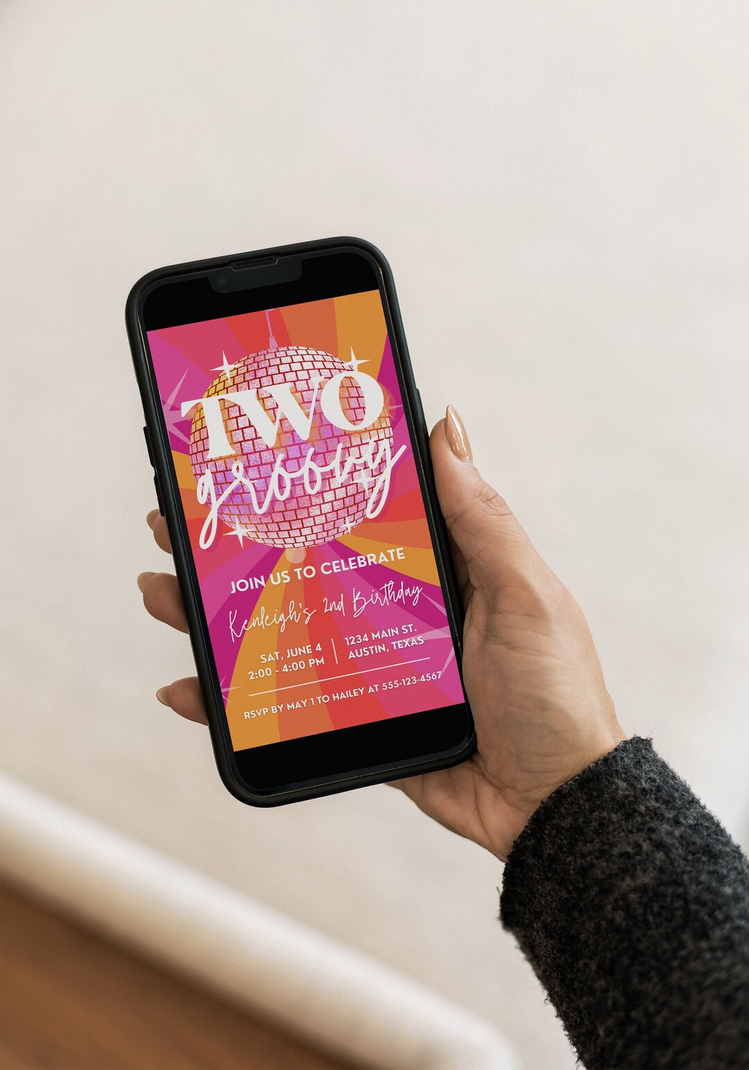 Two Groovy Birthday Party Invitation Disco 2nd Birthday Groovy Two ...