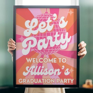 Disco Graduation Party Welcome Sign Disco, Graduation Disco Grad Party ...