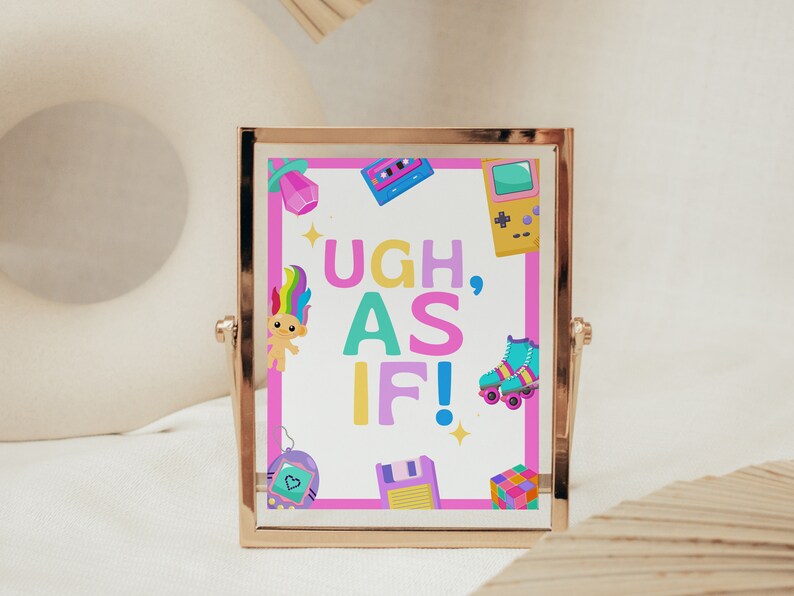 90s Party Printable Sign Decor for Retro 90s Hen Party or Y2K 2000s ...