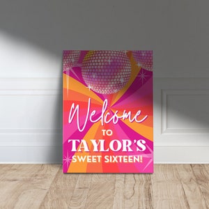 Disco Sweet Sixteen Birthday Party Disco Welcome Sign 70s, Disco 16th ...