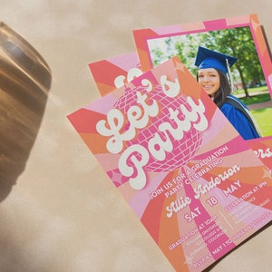 Disco Graduation Party Invitation Disco Grad Party Invite Groovy ...