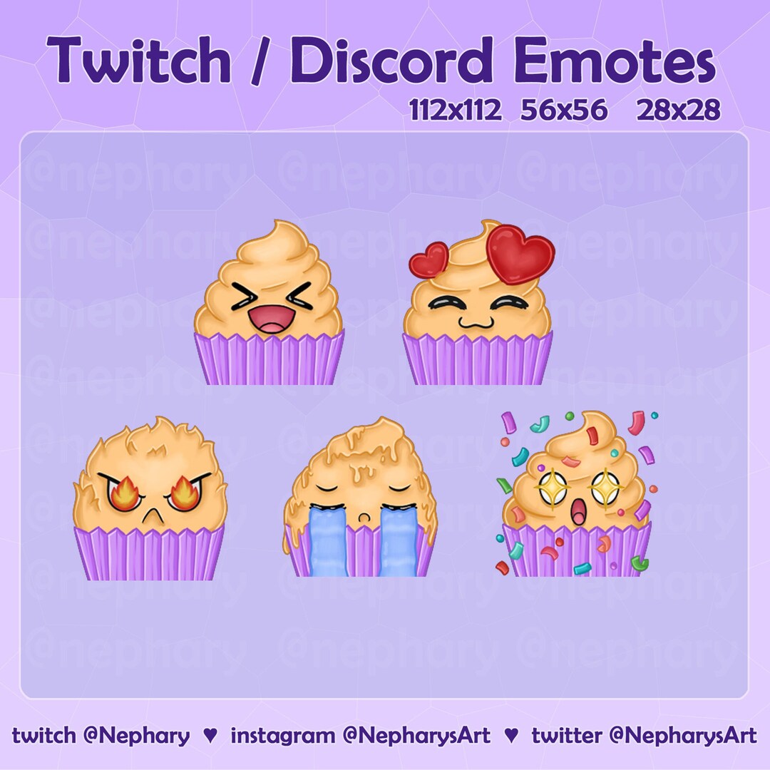 Twitch/discord Emotes Cupcakes - Etsy