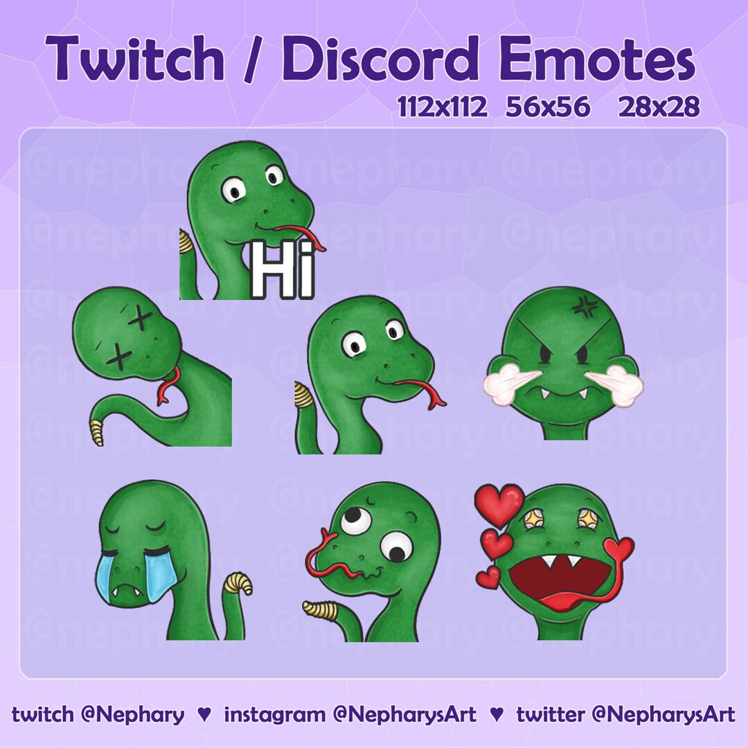 Twitch/discord Emotes Snake / Twitch/discord Emotes Snake - Etsy