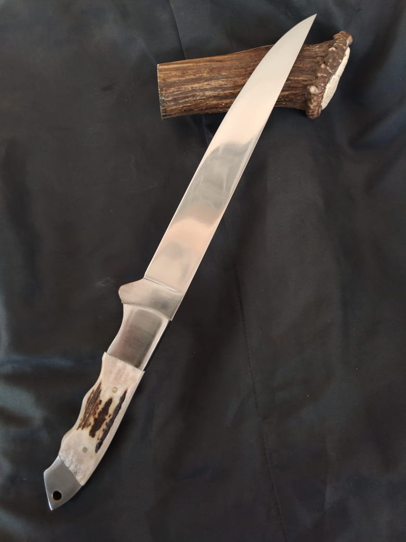 Handforged Fillet Knife, 14" D2 Steel Fillet Knife, Deer Stag Hanlde ...