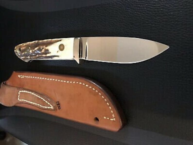 Modern Custom & Handmade Fixed Blade Knife, Stag Handle, Drop Point ...