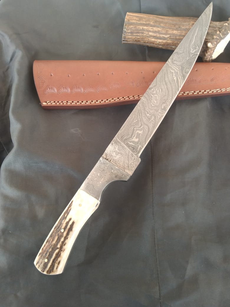 Handmade Fillet Knife, 14" Damascus Steel Fillet Knife, Chef Knife ...