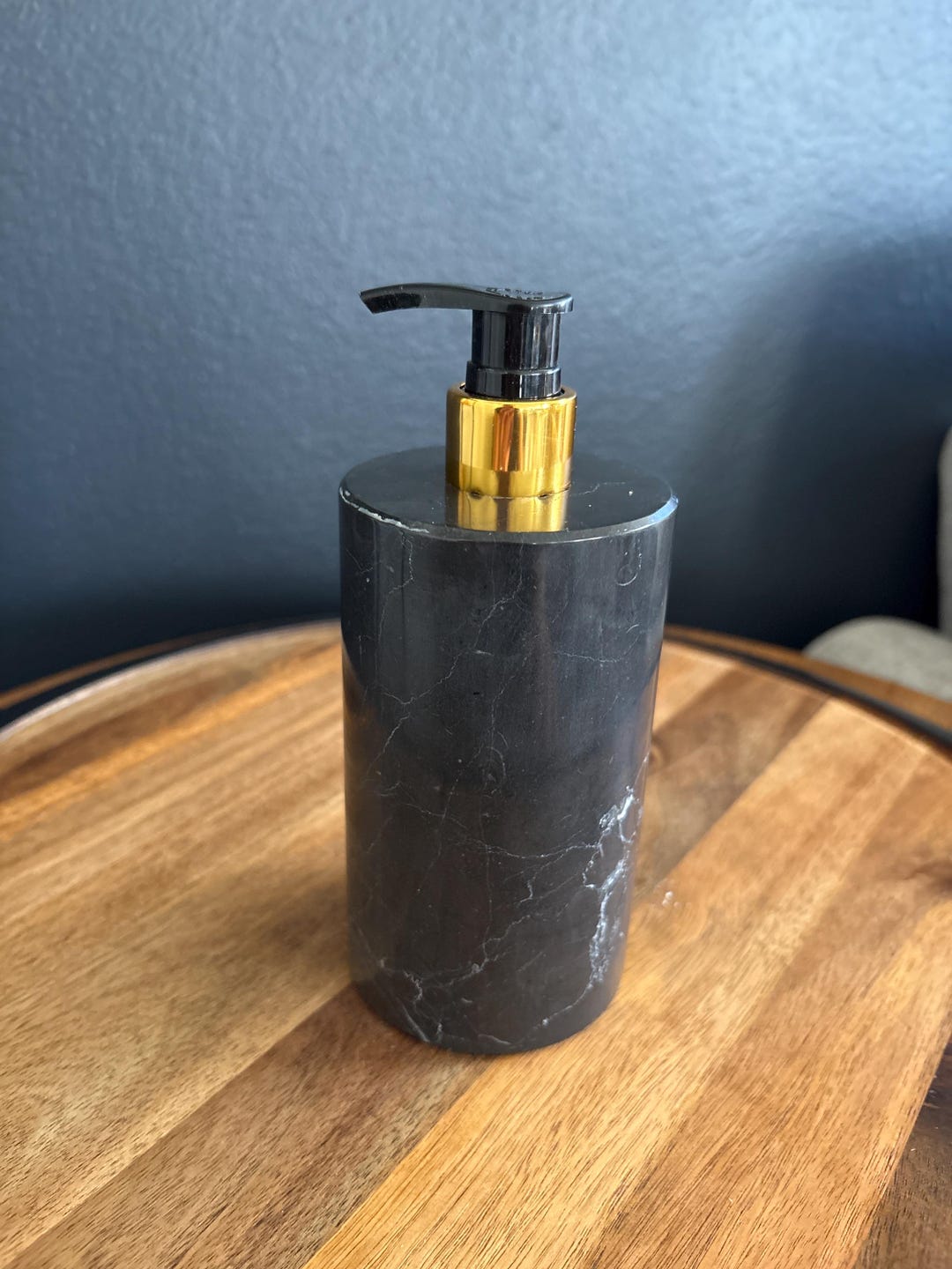 Draft Onyx Stone Liquid Soap or Lotion Dispenser Bottle, White, Beige ...