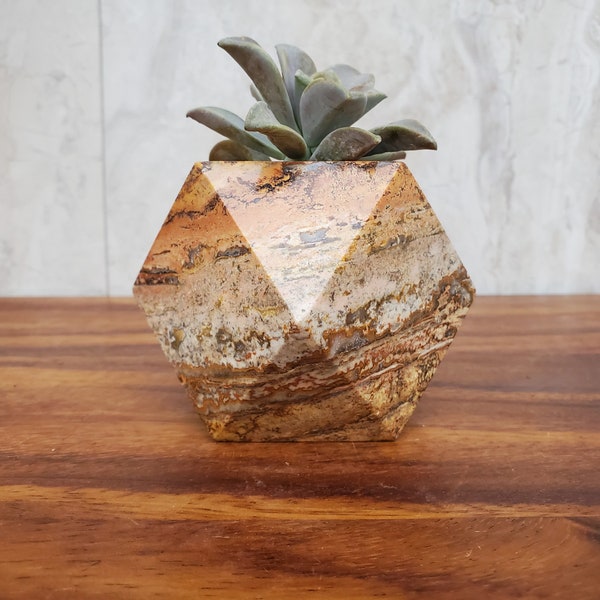 Travertine Pot - Etsy