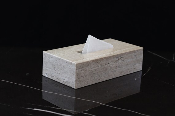 Travertine Stone Tissue Box Cover Natural Stone Handmade - Etsy
