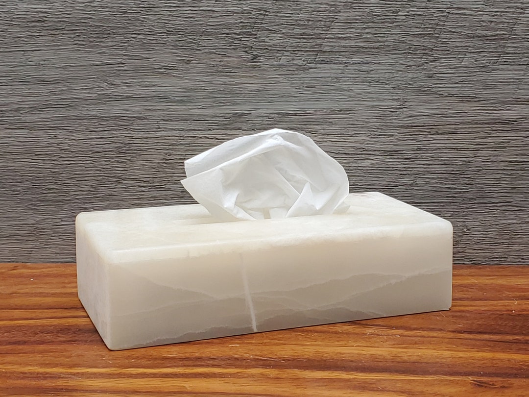 Tissue Box Cover Rectangular, Onyx Stone Tissue Box Holder, Napkin ...