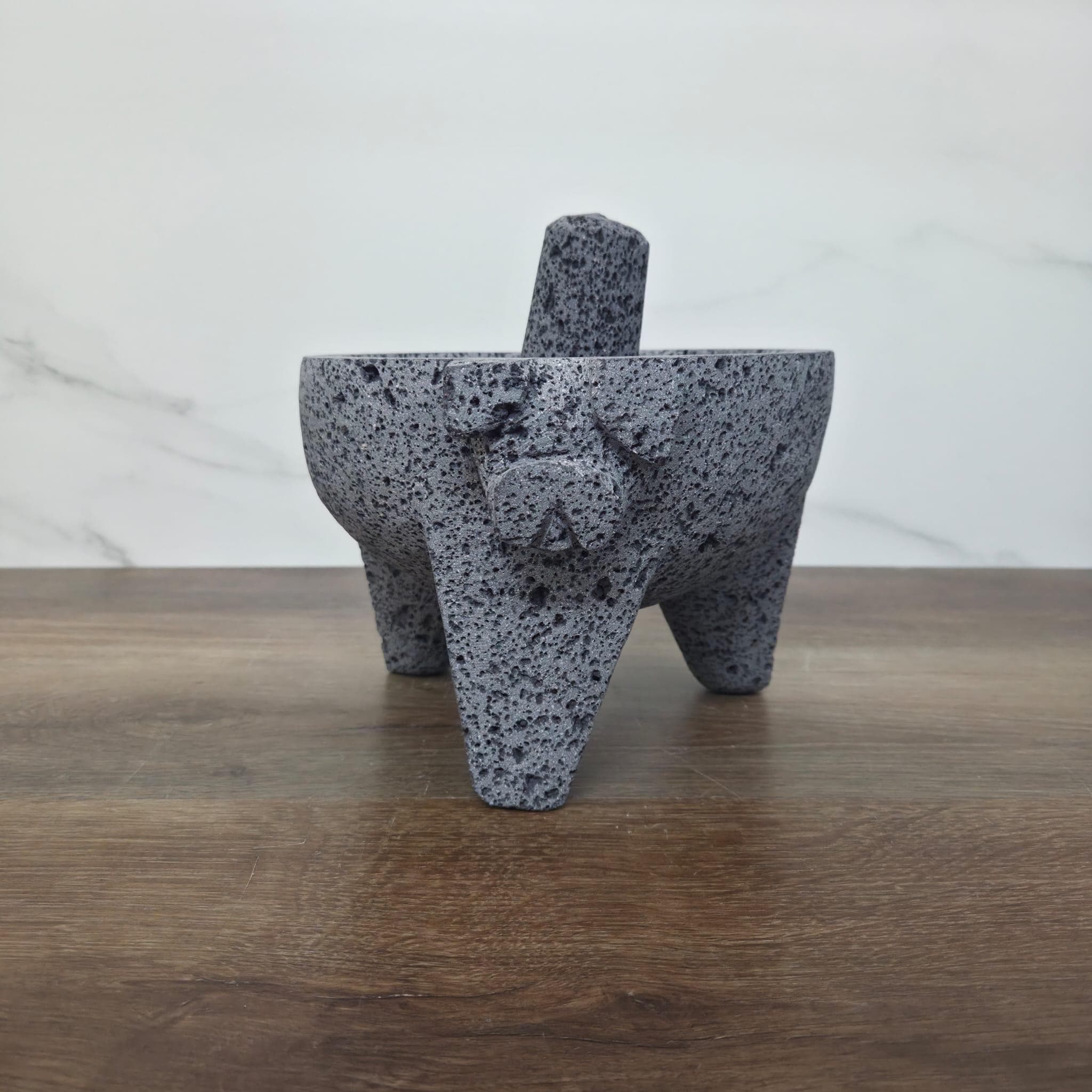 Authentic Pig Face Molcajete 100% Lava Volcanic Stone, Mortar and ...