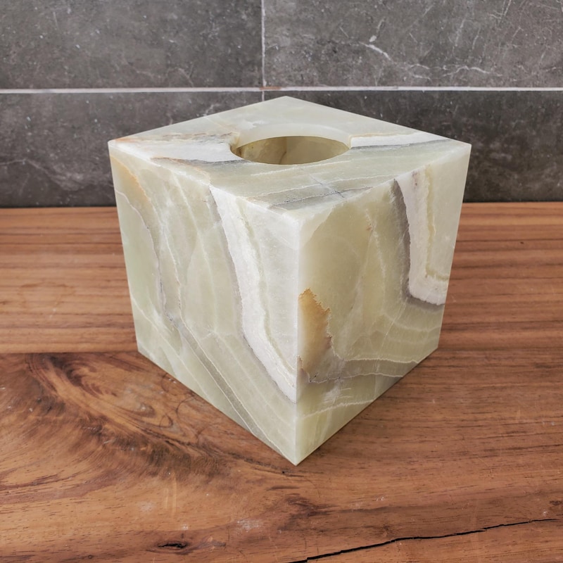 Square Stone Tissue Box - Etsy