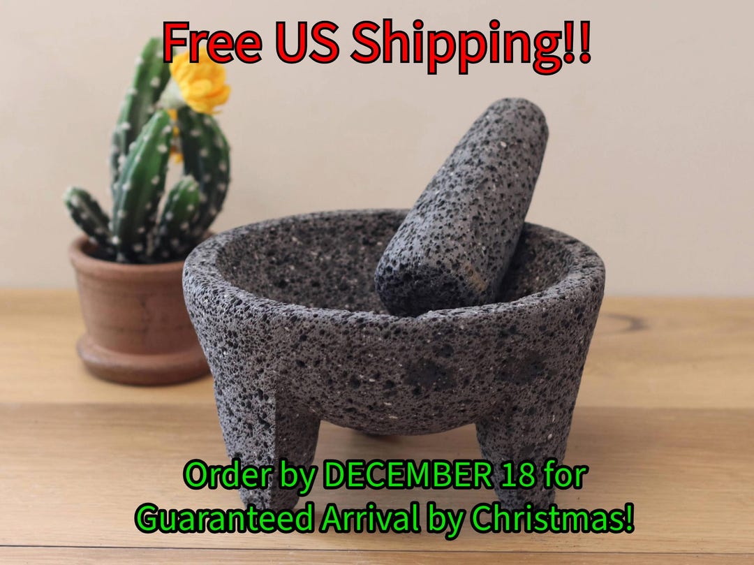 Original Molcajete 100% Lava Volcanic Stone, Mortar and Pestle, Small ...