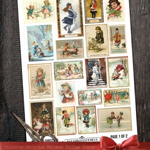 Vintage Victorian Christmas Children in the Snow • Digital Download ...