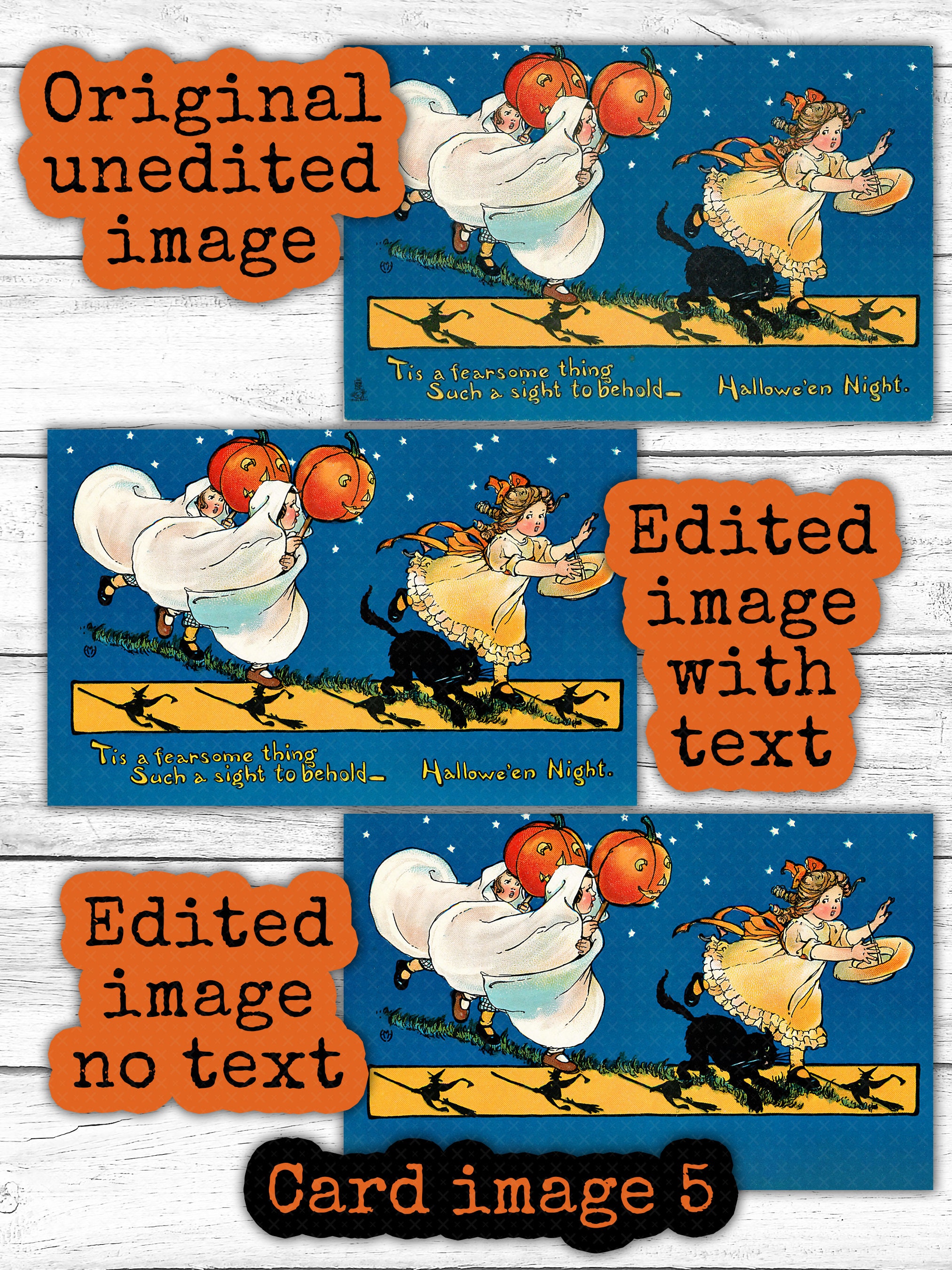 Edwardian Halloween Postcard Images Antique Ephemera Plus - Etsy