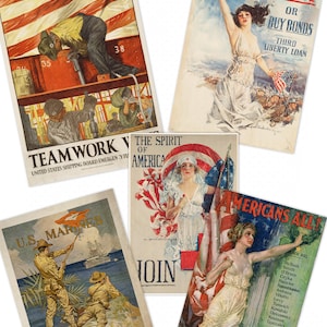 100 World War 1 WW1 USA Propoganda Leaflets & Posters Images • Instant ...