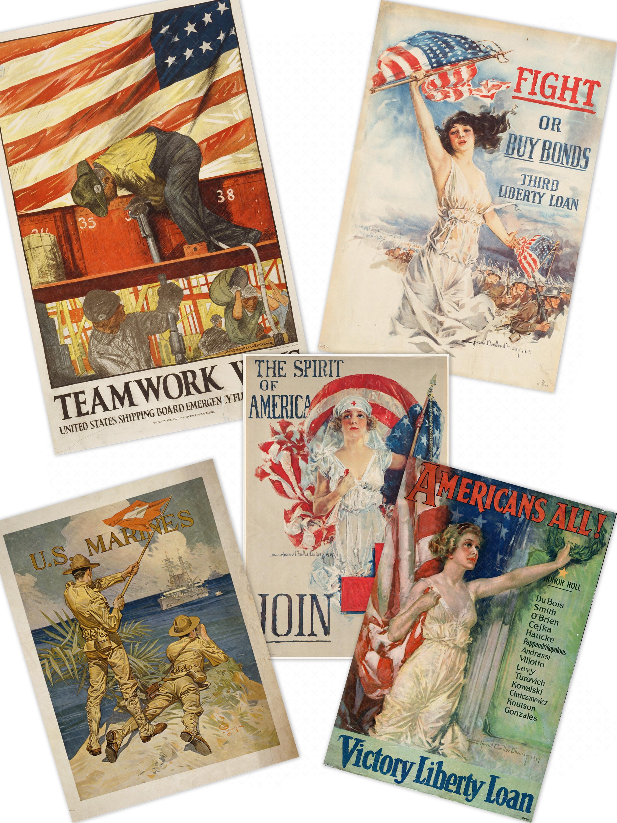 100 World War 1 WW1 USA Propoganda Leaflets & Posters Images • Instant ...