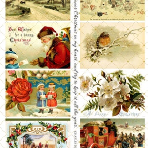 Vintage Victorian Traditional Christmas Art • Digital Download Collage ...