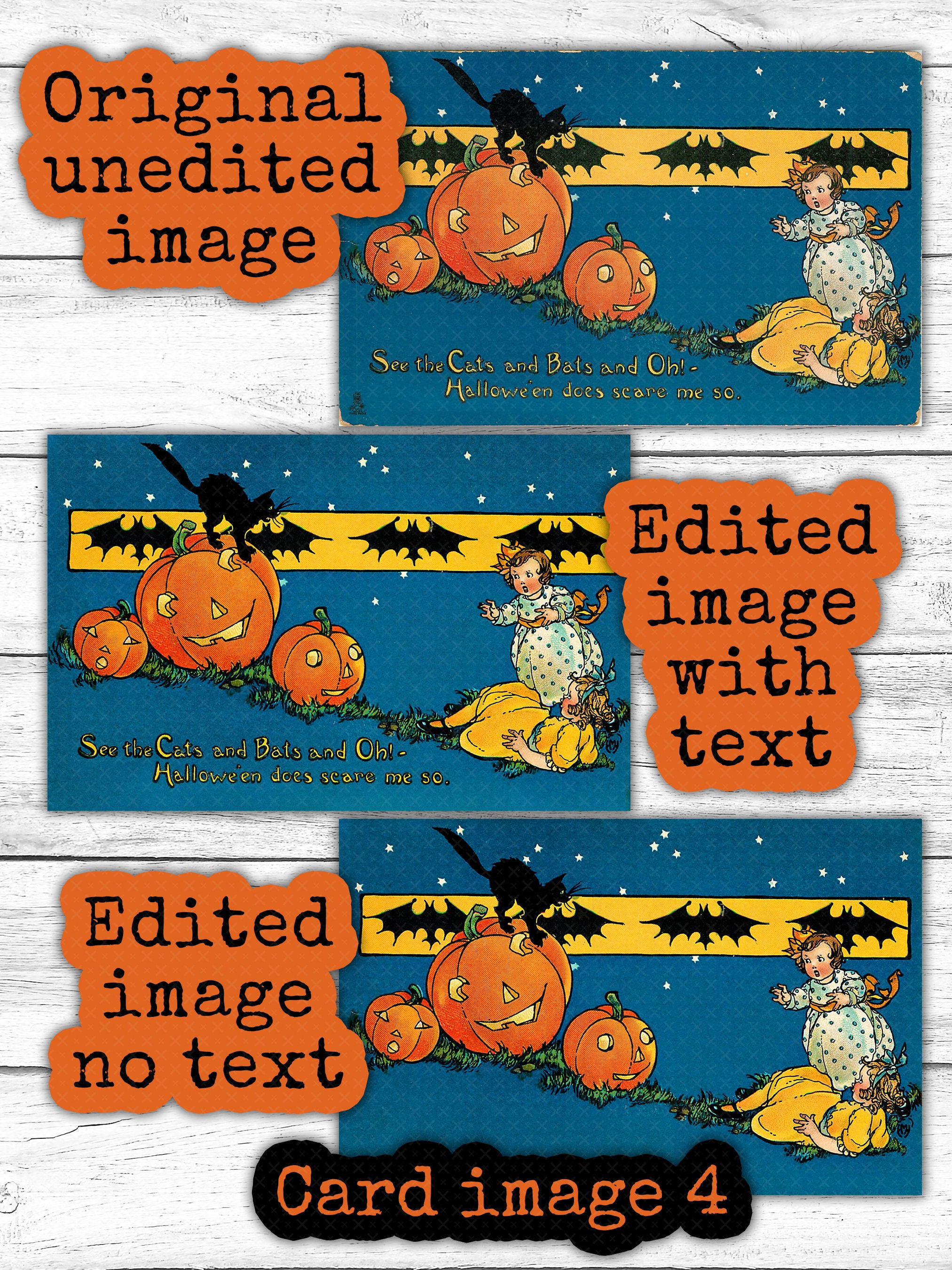 Edwardian Halloween Postcard Images Antique Ephemera Plus - Etsy