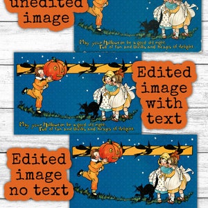 Edwardian Halloween Postcard Images • Antique Ephemera • Plus FREE GIFT ...